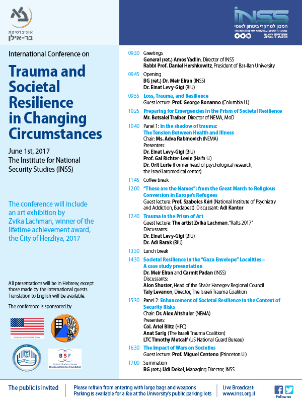Trauma and Societal Resilience in Changing Circumstances | INSS